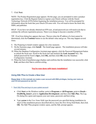 Oracle install | DOC | Databases | Computer Software and Applications