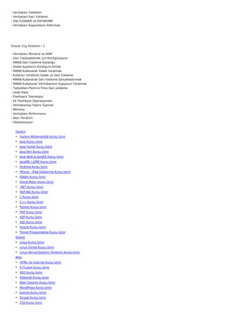 Oracle kursu-izmir | PDF