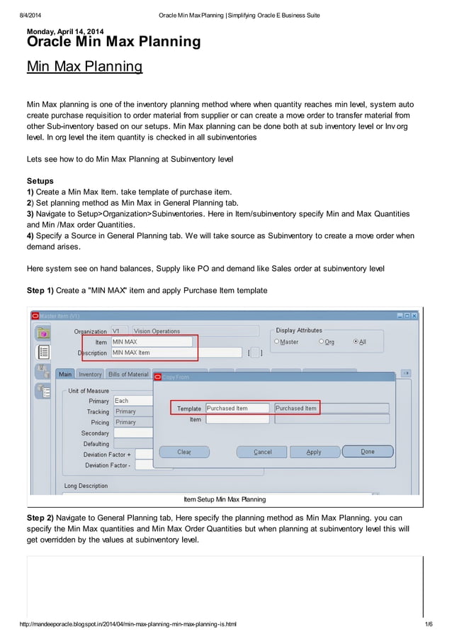 Oracle min-max-planning | PDF | Logistics | Business