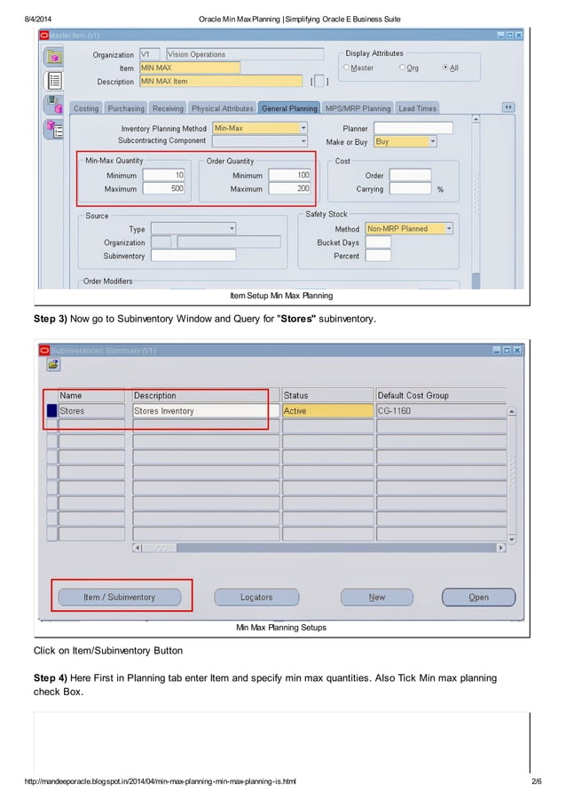 Oracle min-max-planning | PDF | Logistics | Business