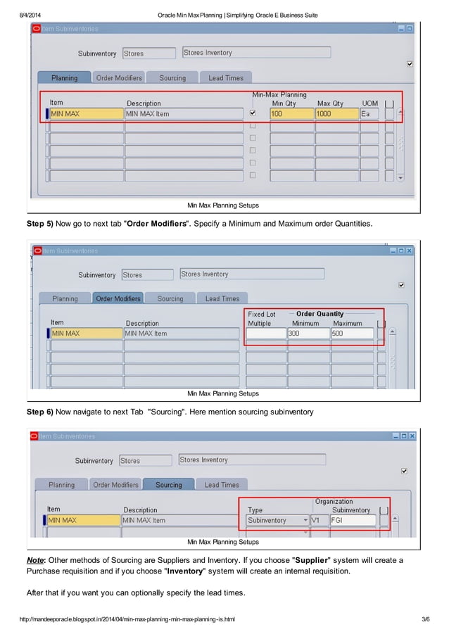 Oracle min-max-planning | PDF | Logistics | Business