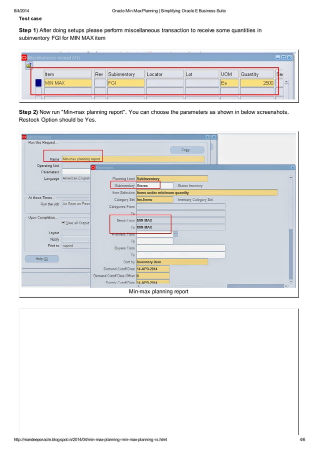 Oracle min-max-planning | PDF | Logistics | Business