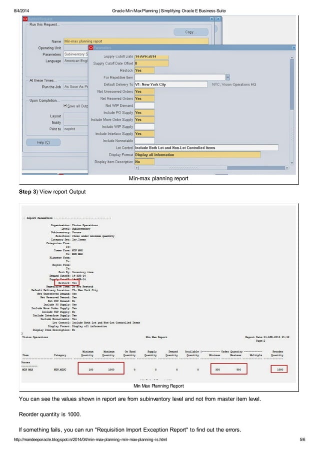Oracle min-max-planning | PDF | Logistics | Business