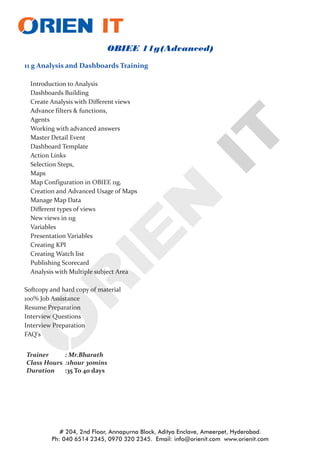 Oracle obiee trainining in hyderabad | PDF