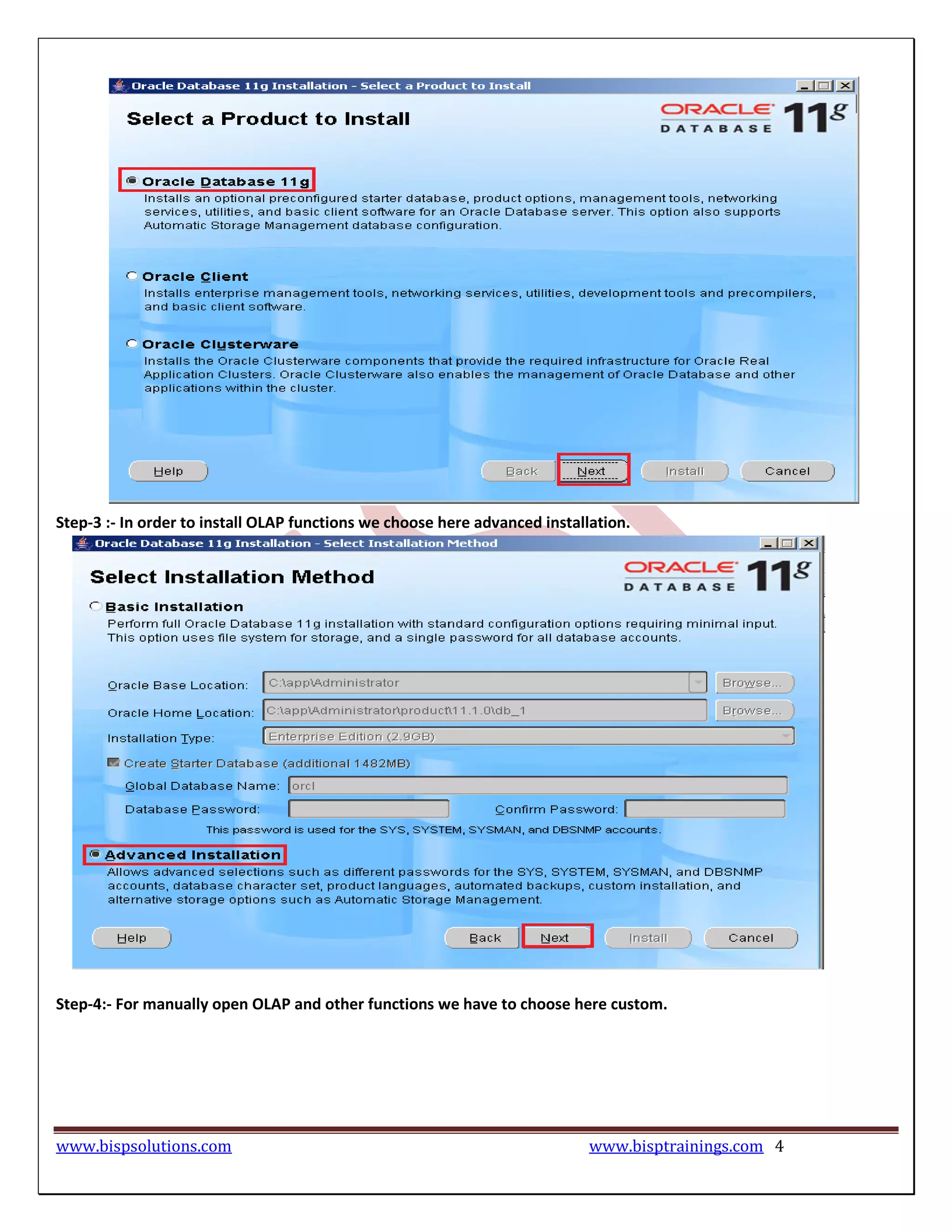 Oracle olap-installation | PDF
