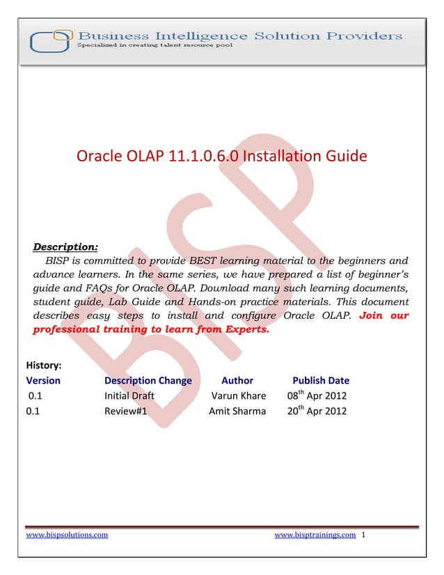 Oracle olap-installation | PDF