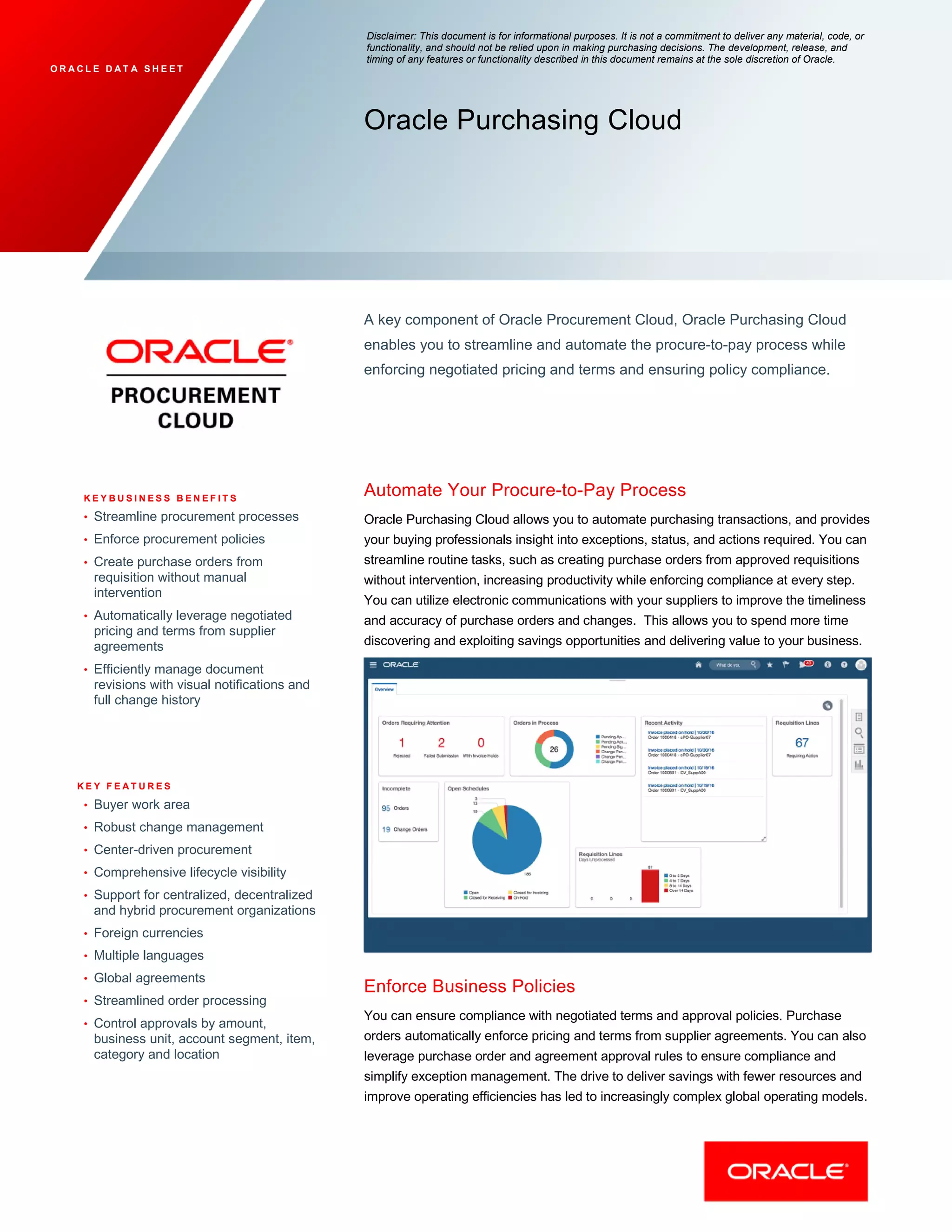 Oracle purchasing cloud ds | PDF