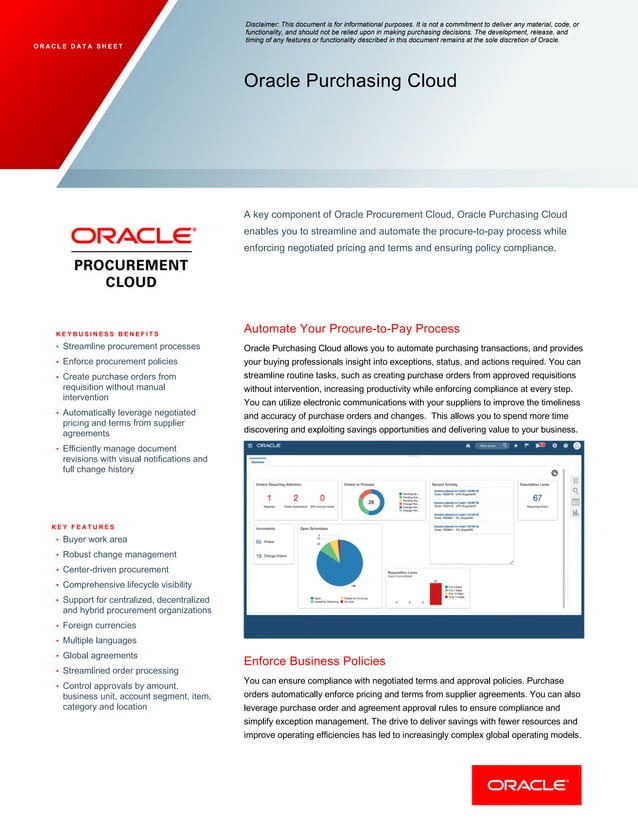 Oracle purchasing cloud ds | PDF