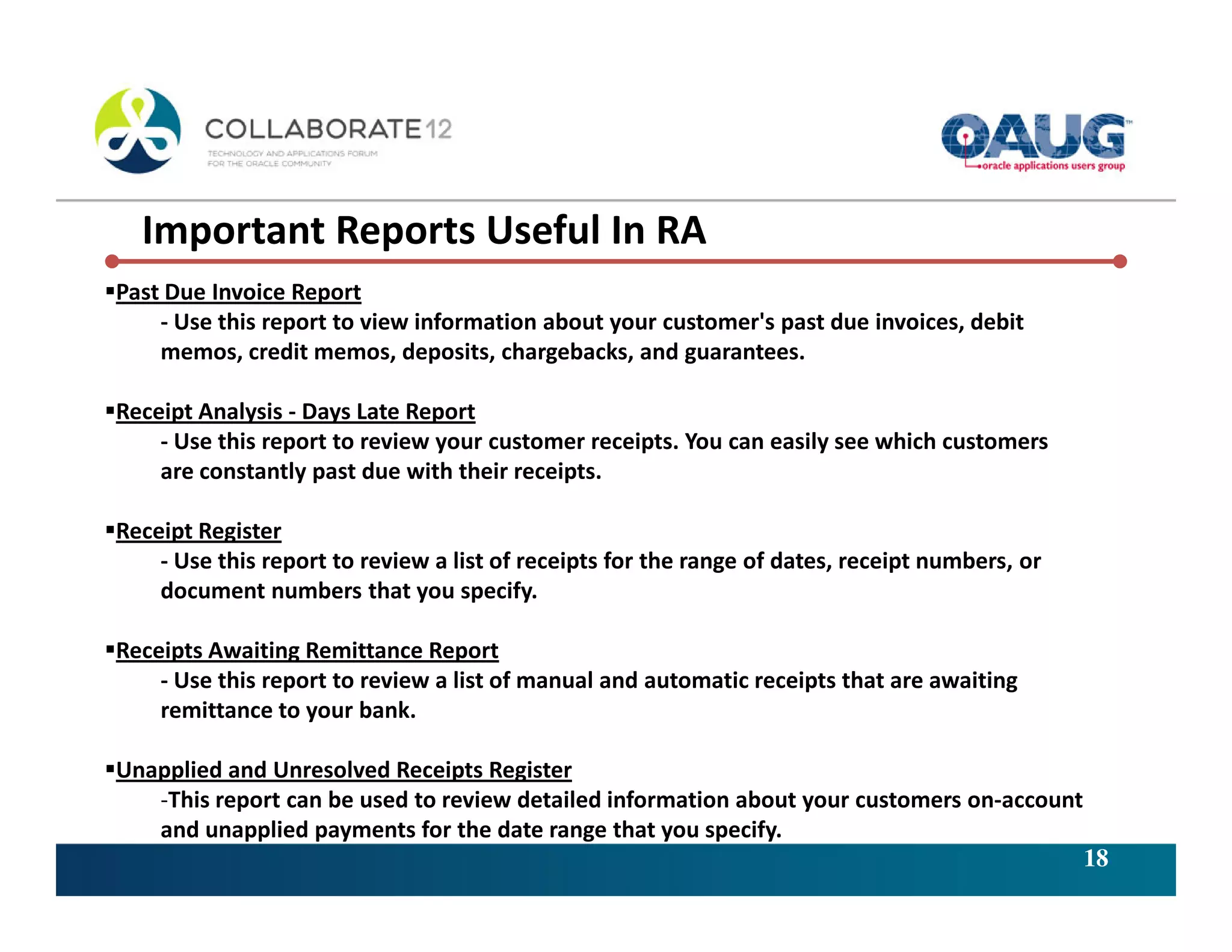 Efficiently handling Applications of Customer Receipts in Oracle ...
