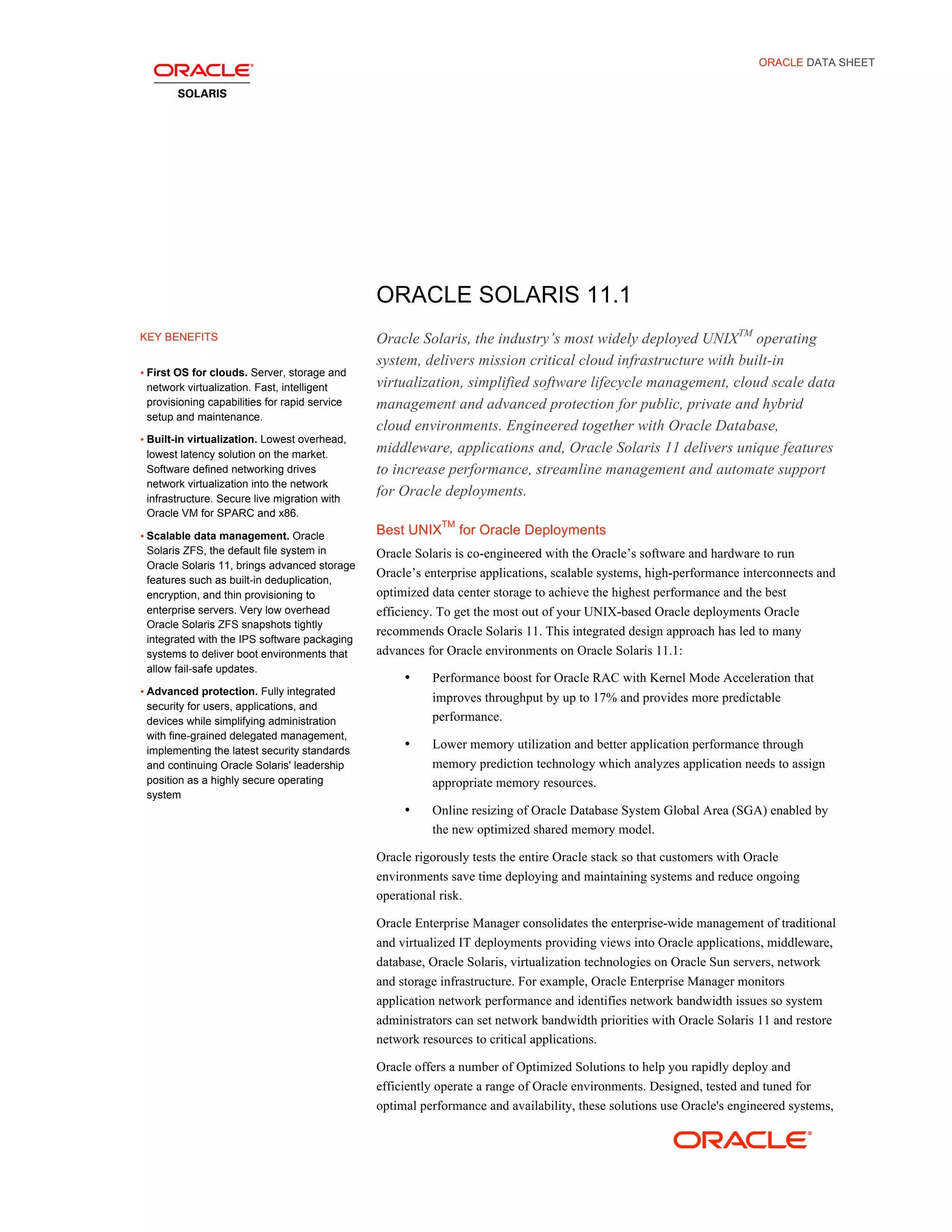 Oracle solaris-11-ds-186774 | PDF
