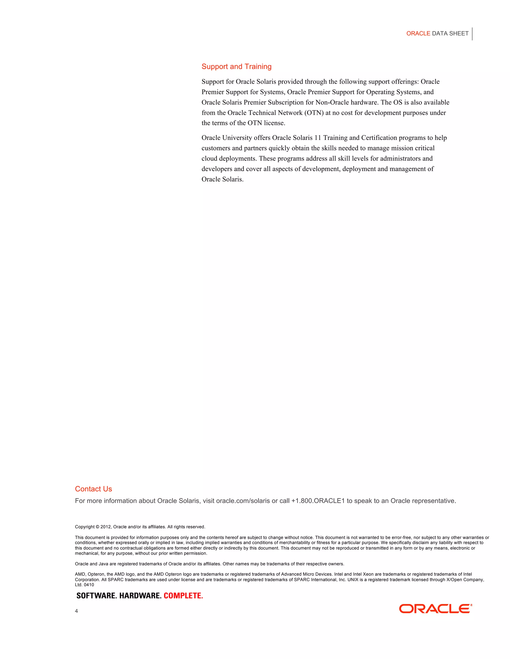 Oracle solaris-11-ds-186774 | PDF