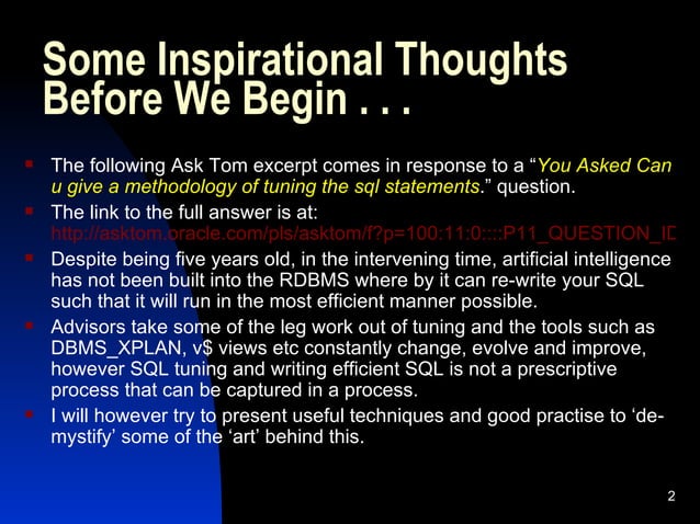 Oracle Sql Tuning | PPT