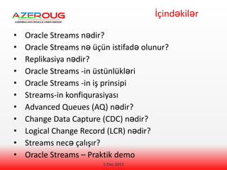Oracle streams - azerbaijani | PPT