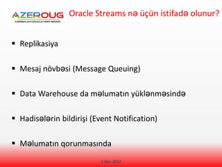 Oracle streams - azerbaijani | PPT