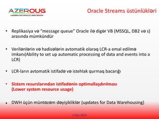 Oracle streams - azerbaijani | PPT