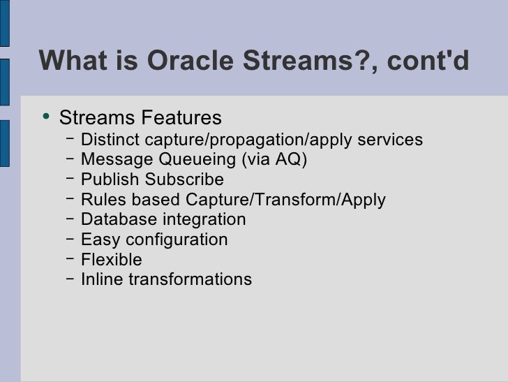 Oracle Streams Step By Step Ppt