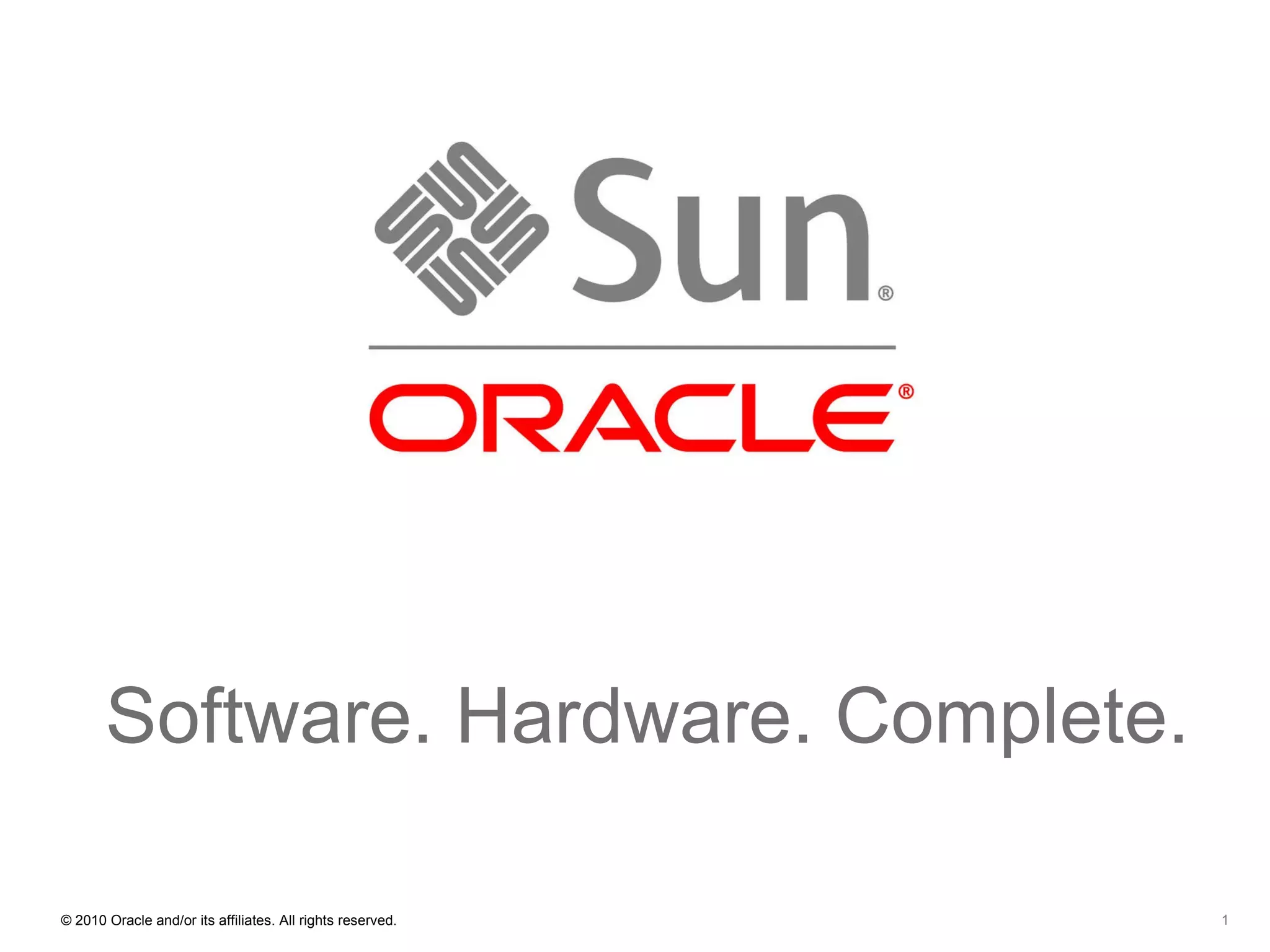 Oracle + Sun Product Strategy | PPT