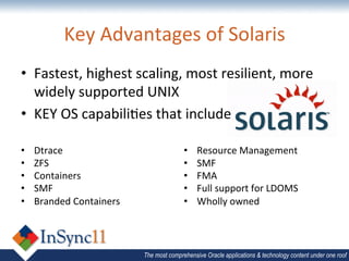 Oracle Systems _ Solaris and Oracle Enterprise Linux Oracle’s two OS ...