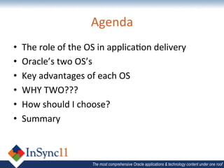 Oracle Systems _ Solaris and Oracle Enterprise Linux Oracle’s two OS ...