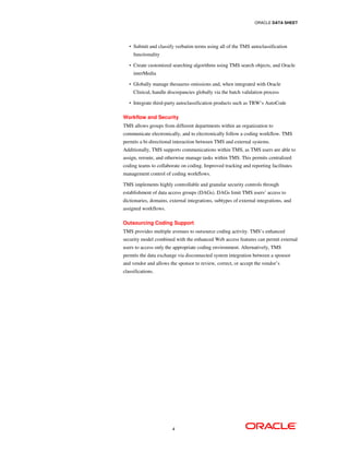 Oracle Thesaurus Management System (TMS) | PDF