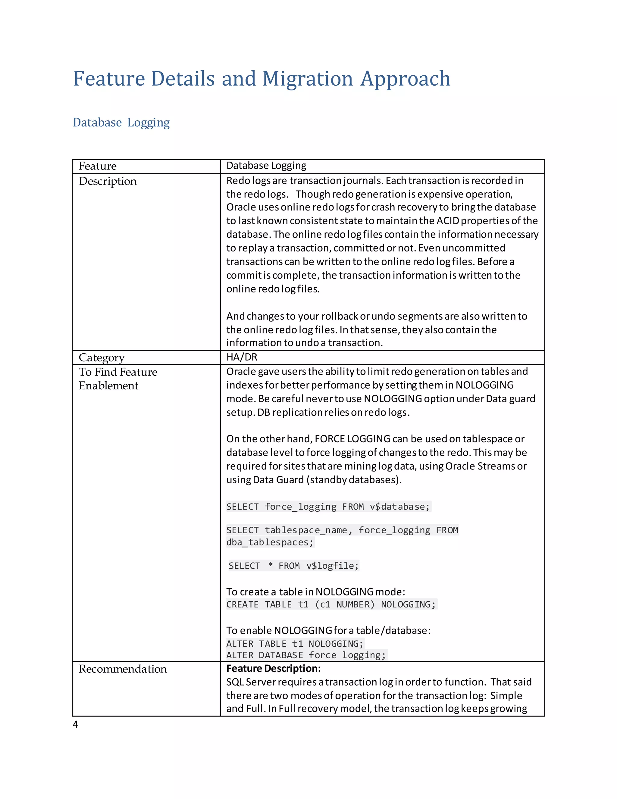 Oracle To Sql Server Migration Approach Docx Databases Computer Software And Applications