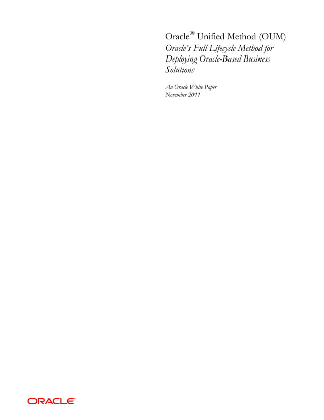 Oracle unified-method-069204 | PDF | Computer Software and Applications | Computing