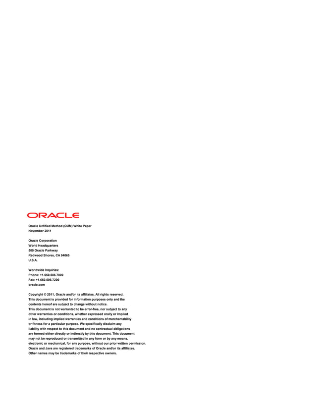 Oracle unified-method-069204 | PDF | Computer Software and Applications | Computing