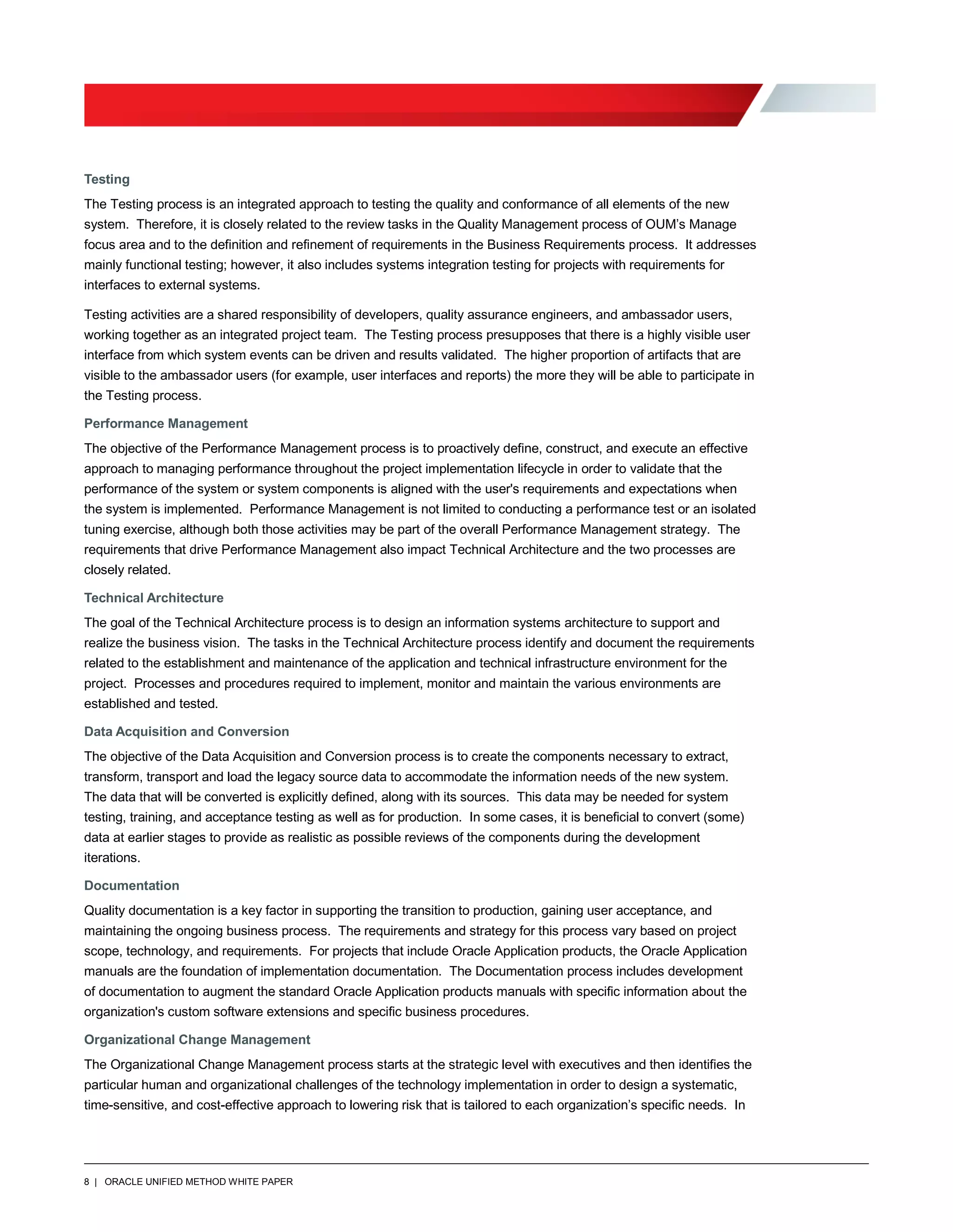 Oracle Unified Method (OUM) | PDF