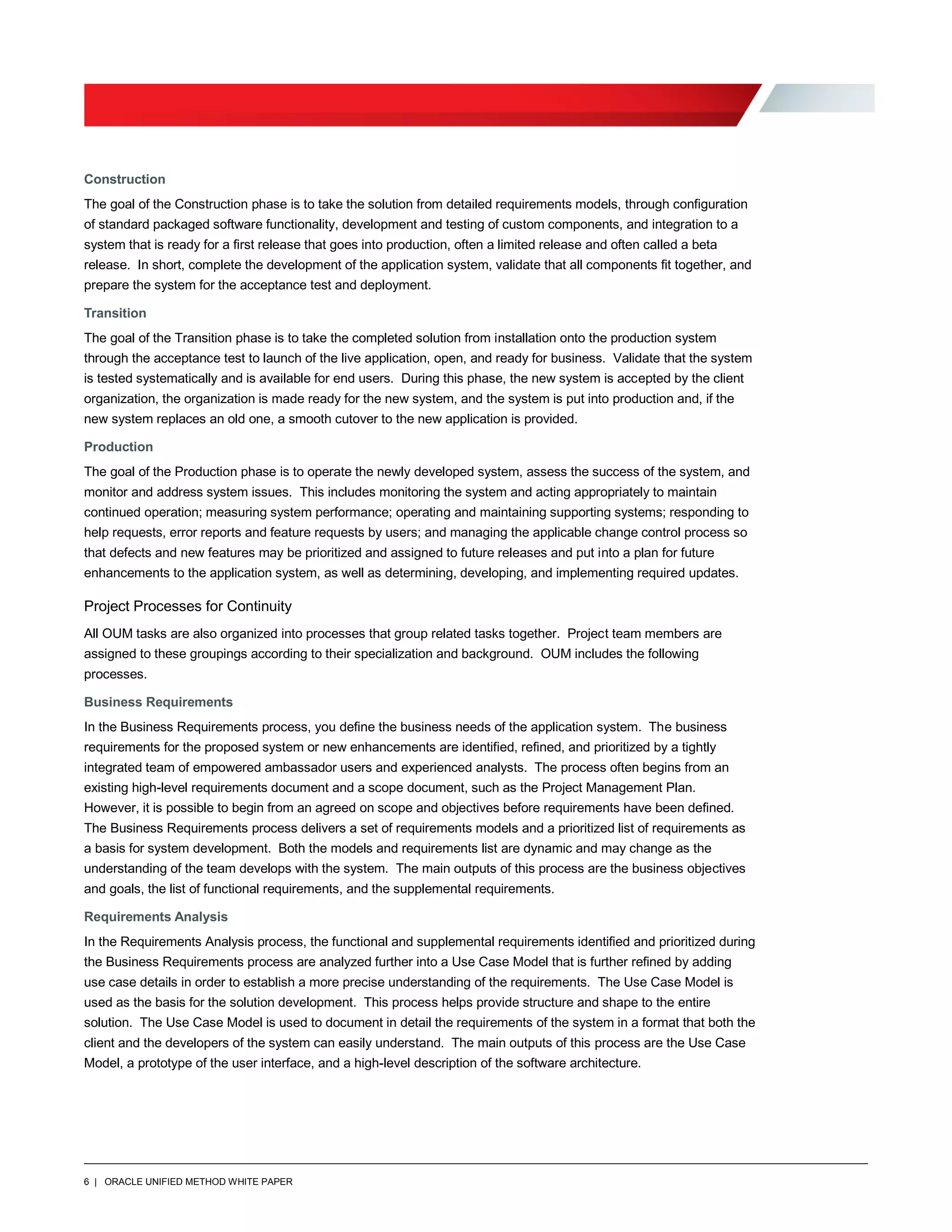 Oracle Unified Method (OUM) | PDF