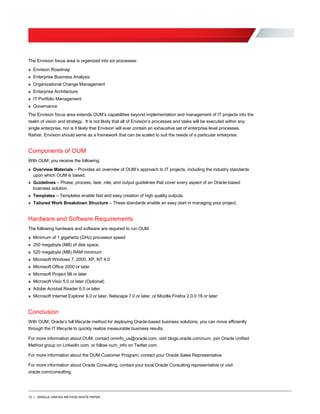 Oracle Unified Method (OUM) | PDF