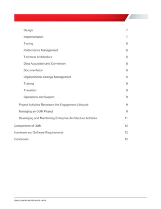 Oracle Unified Method (OUM) | PDF