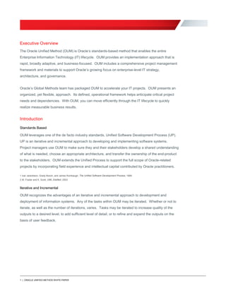 Oracle Unified Method (OUM) | PDF