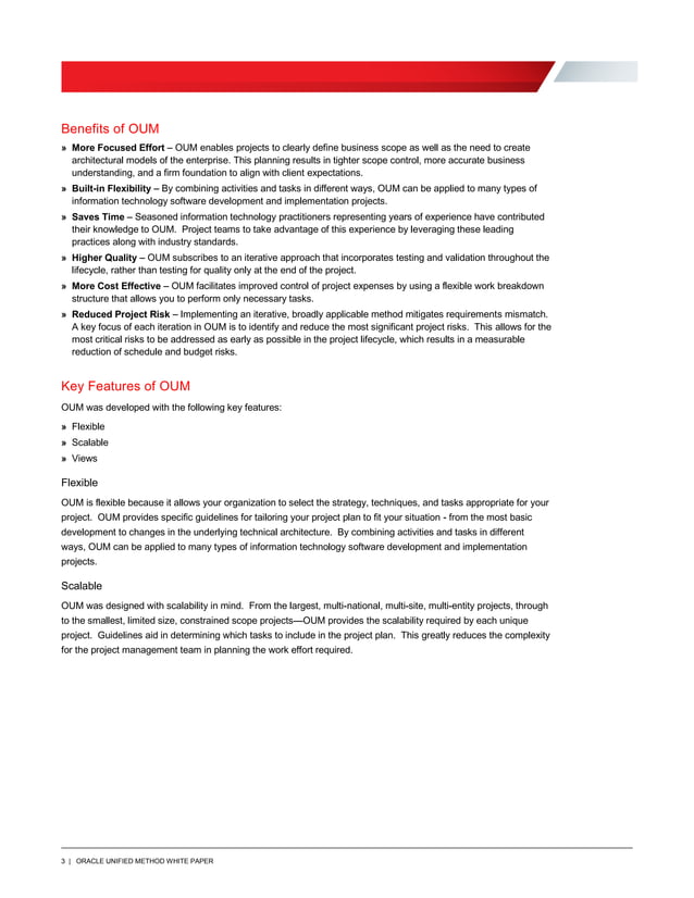 Oracle Unified Method (OUM) | PDF