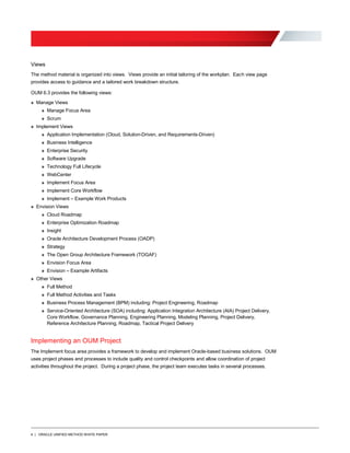 Oracle Unified Method (OUM) | PDF