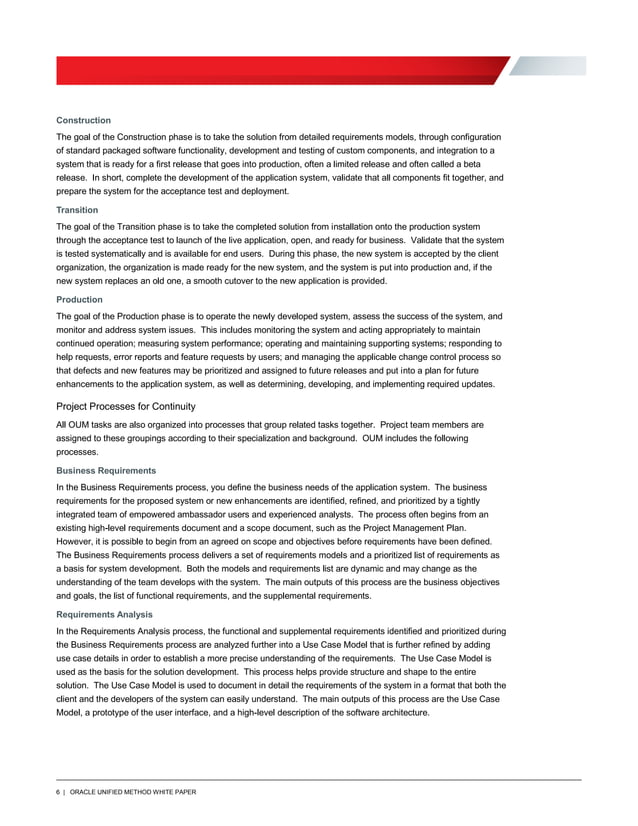 Oracle Unified Method (OUM) | PDF