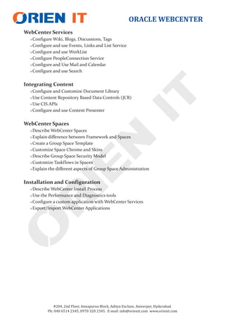 Oracle webcenter trainining in hyderabad | PDF