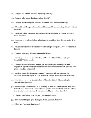 Oracle1 backup-recovery | PDF