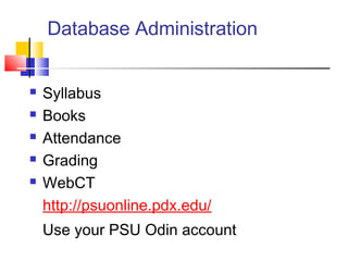 Oracle 10g introduction | PPT | Databases | Computer Software and Applications