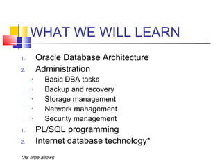 Oracle 10g introduction | PPT | Databases | Computer Software and ...
