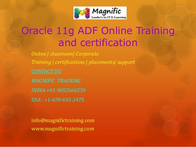 Oracle 11g Adf Online Training And Certification