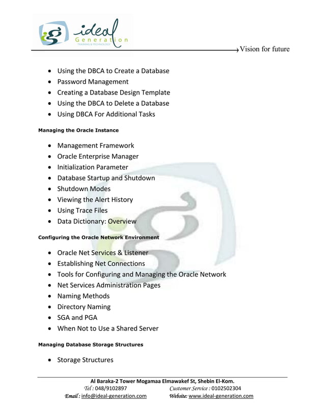 Oracle 11g certified associate (oca) | PDF