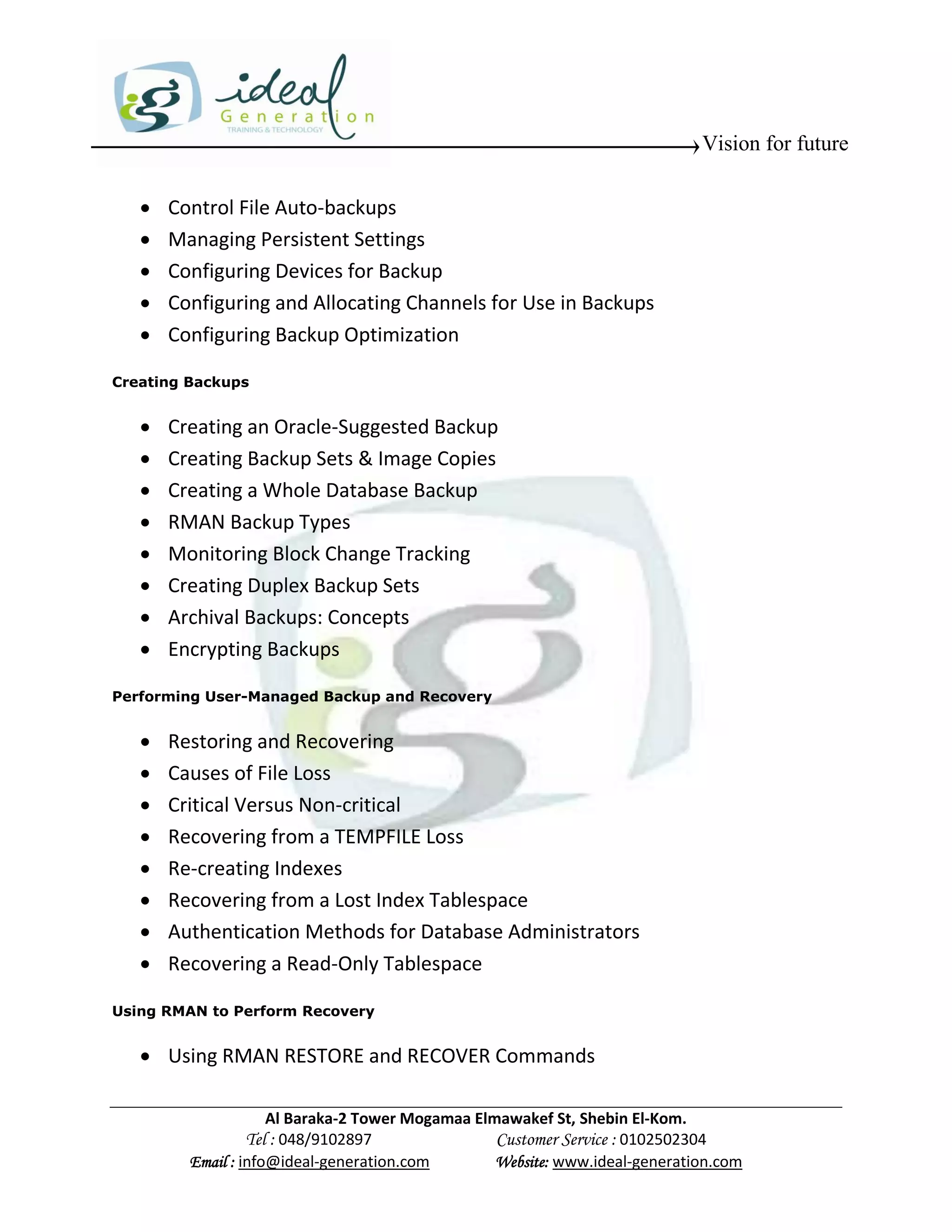 Oracle 11g certified professional (ocp) | PDF