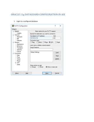 Oracle 11g dataguard configuration in aix | PDF