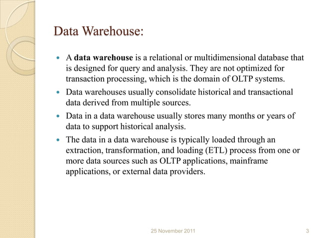 Oracle 11g Data Warehouse Introdution Ppt