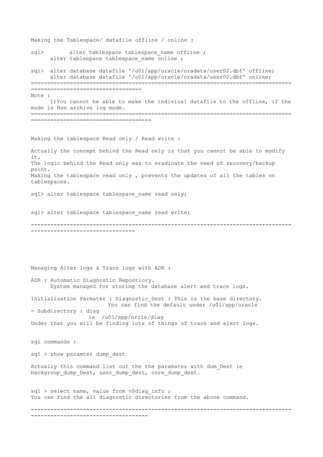 Oracle11g notes | PDF