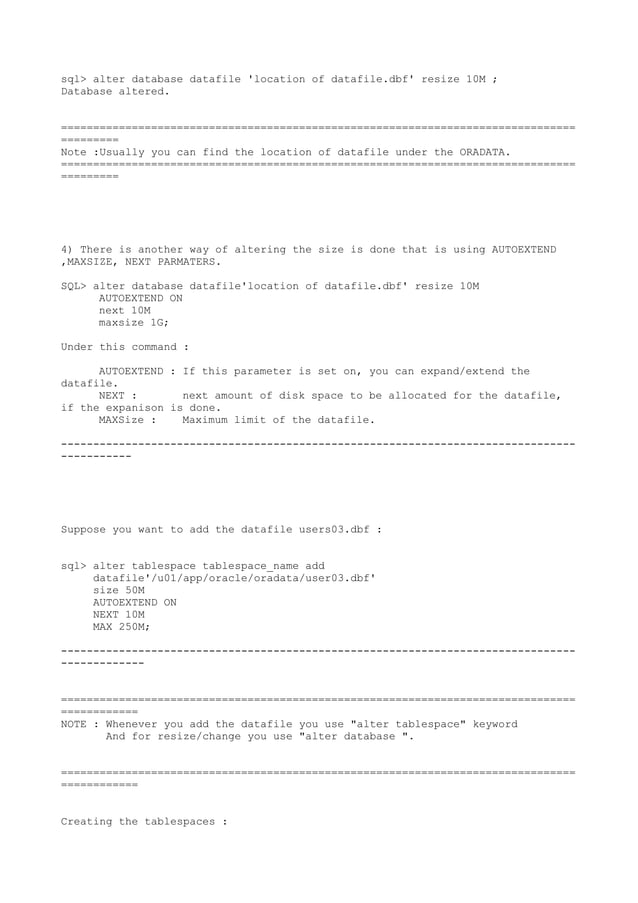 Oracle11g notes | PDF
