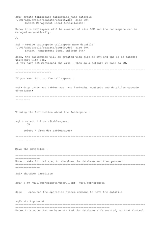 Oracle11g notes | PDF
