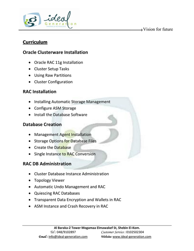 Oracle 11g rac administration | PDF