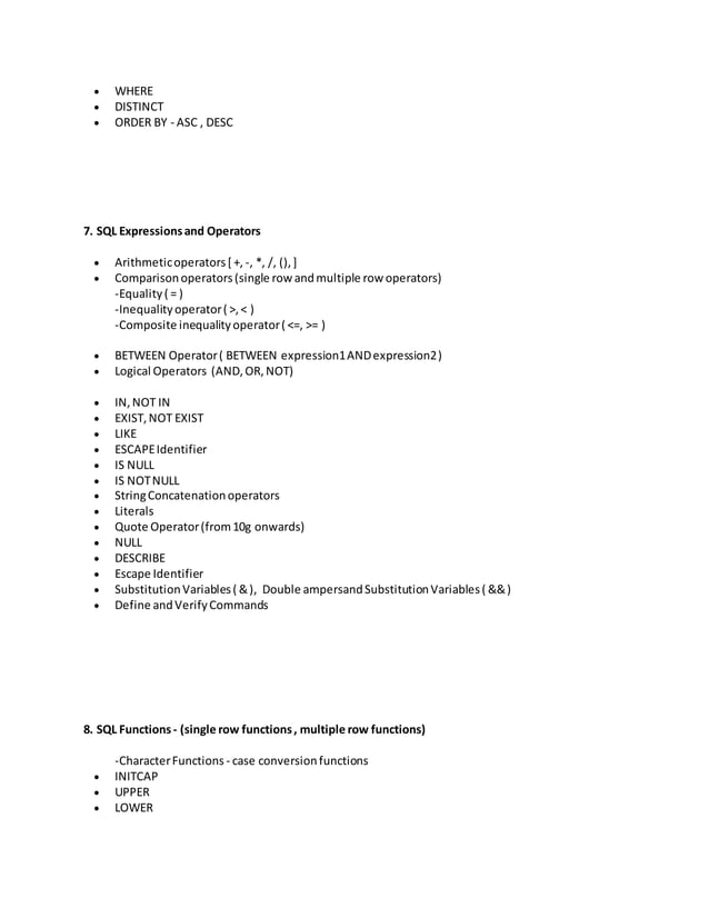 Oracle 11g SQL Overview | PDF