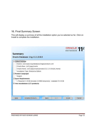 Oracle 11g step by step installation on windows | PDF